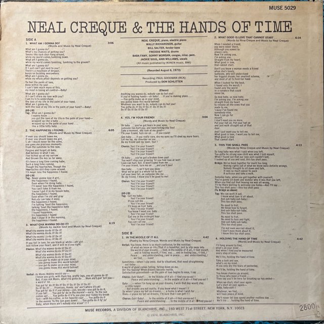 Neal Creque Neal Creque & The Hands Of Time (Promo LP)