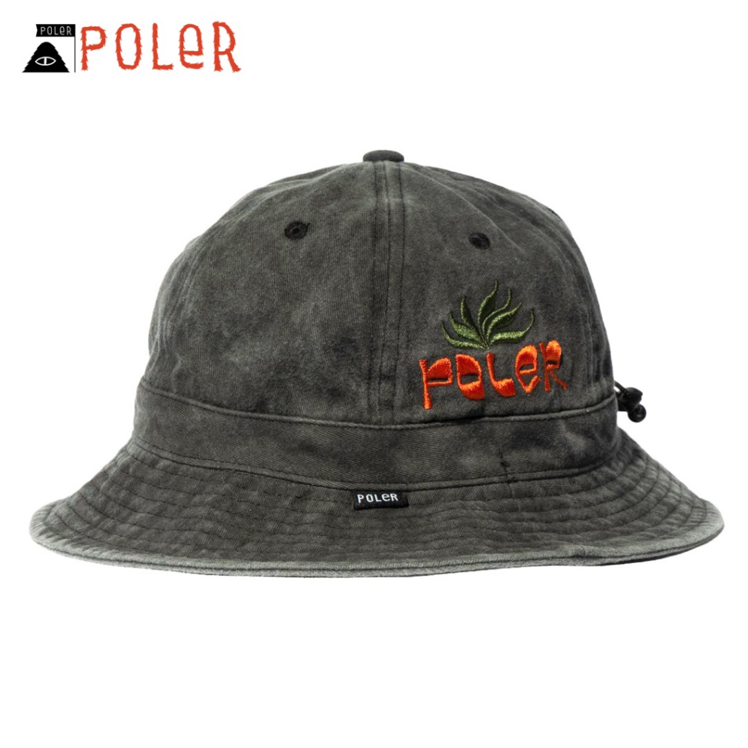 ポーラー ハット メンズ レディース 正規販売店 POLER 帽子 ベルハット SHRUBBERY PIGMENT BELL HAT DC 5221C029 BLACK DENIM A79B ...