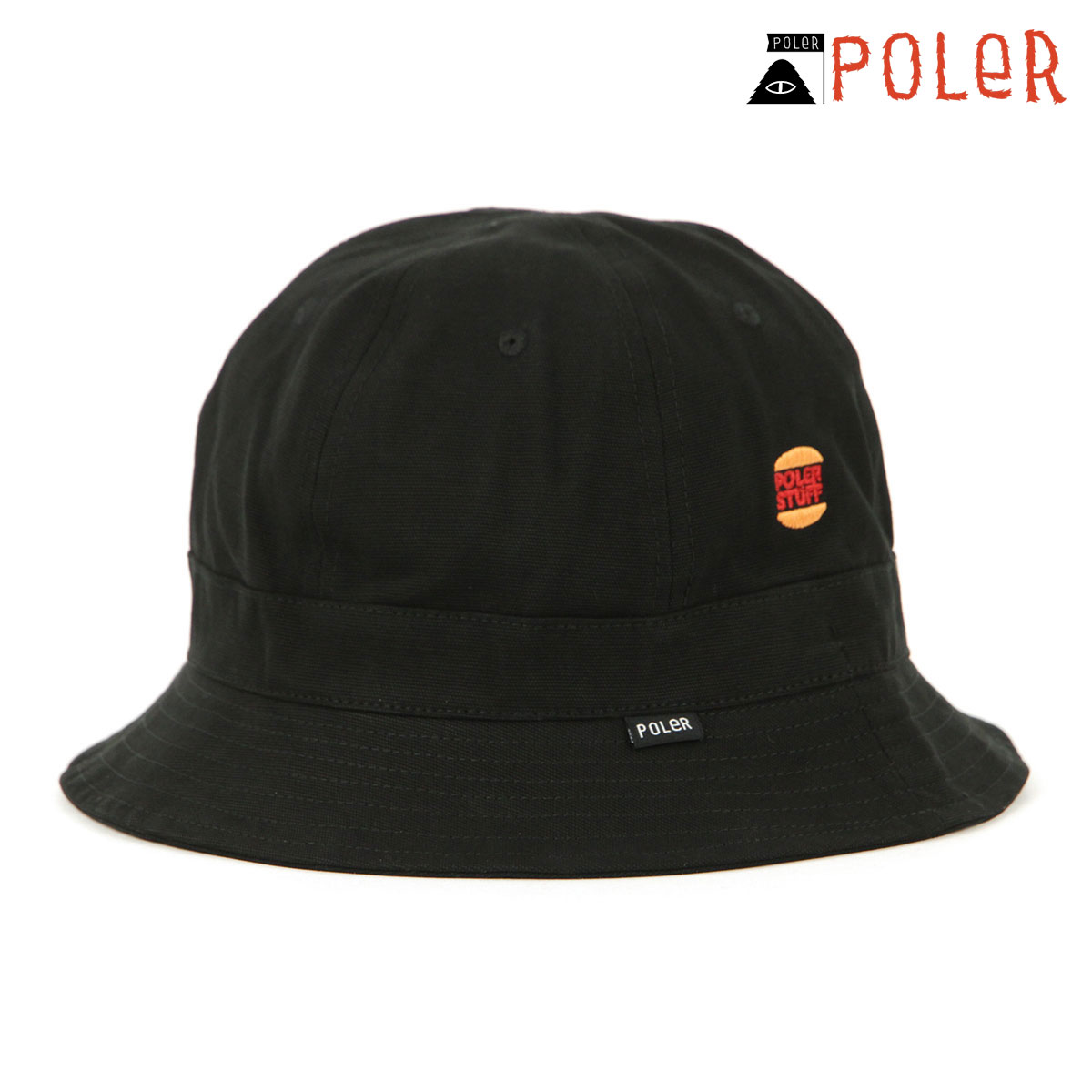 ポーラー ハット メンズ レディース 正規販売店 POLER 帽子 ベルハット キャンバス生地 DUCK CANVAS BELL HAT BLACK D 223MCV0008-BLK A79B ...