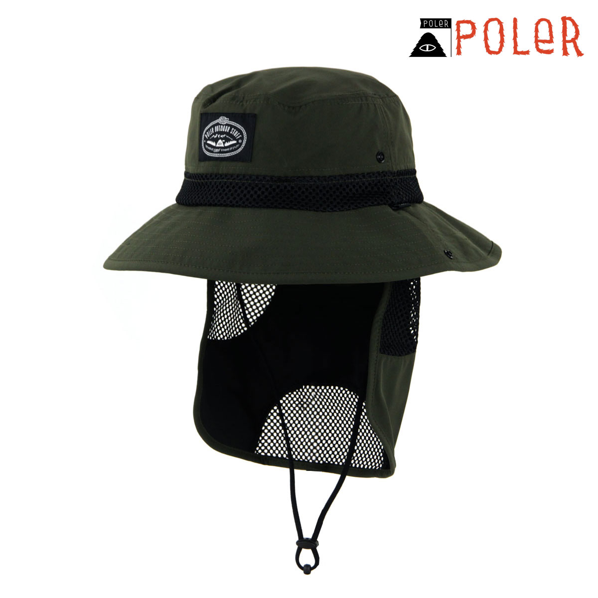 ポーラー メンズ レディース ハット 正規販売店 POLER 帽子 ブリムハット 2WAY SUNGUARD LONG BRIM HAT DC 241MCV0332-OLV OLIVE ...