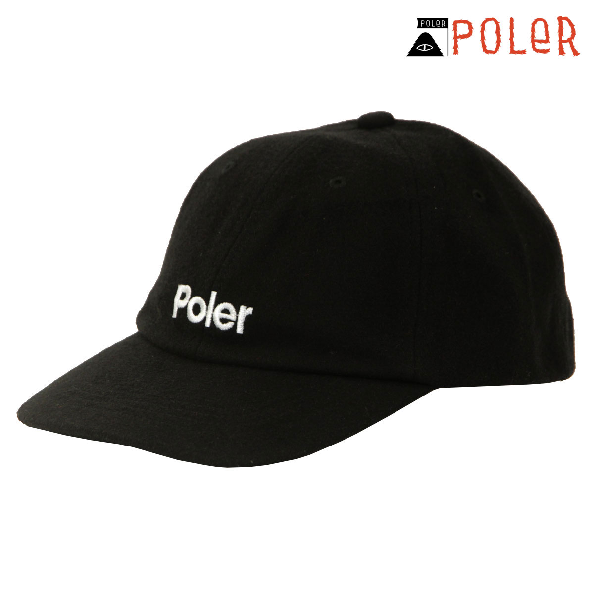 ポーラー メンズ レディース キャップ 正規販売店 POLER 帽子 ベースボールキャップ WOOL EMB BASEBALL CAP D 243MCV0106-BLK BLACK ...