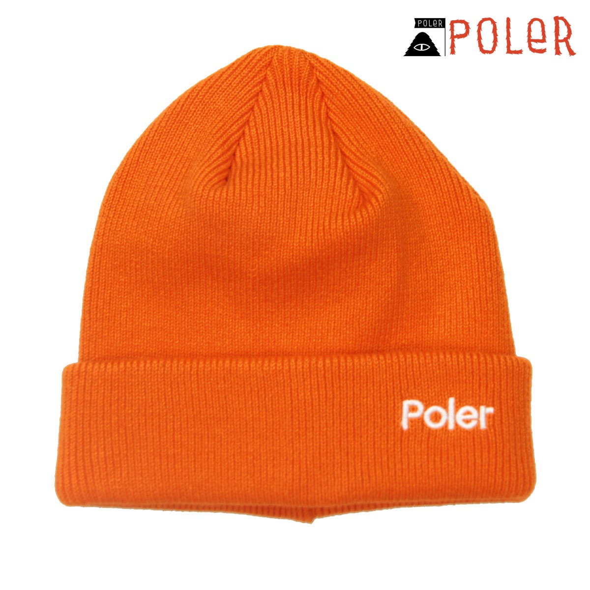 ポーラー メンズ レディース ニット帽 正規販売店 POLER 帽子 ニットキャップ ビーニー SHALLOW BEANIE D 243MCV0118-ORG ORANGE | POLER ...