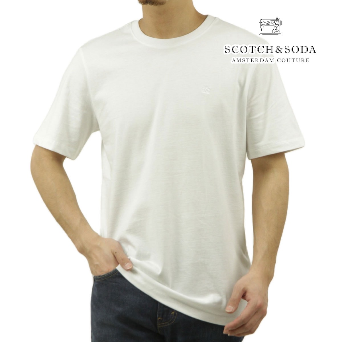 スコッチアンドソーダ メンズ 半袖Tシャツ 正規販売店 SCOTCH&SODA クルーネック ポケT SEASONAL CORE 3 CROSSES クリスマス プレゼント ラッピング スコッチアンドソーダ メンズ 半袖Tシャツ 正規販売店 SCOTCH&SODA