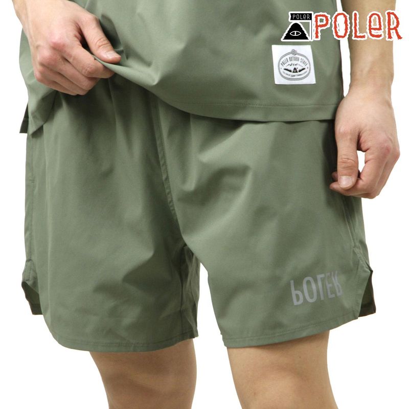 ポーラー メンズ ショートパンツ 正規販売店 POLER ドライパンツ ハーフパンツ RELOP 2 DRY TRAINING SHORT PANTS DC 251MCV0043-SAG ...
