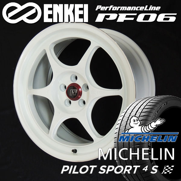 在庫有り 送料無料 GR86 86 BRZ カローラスポーツ ENKEI PF06 ホワイト 225/40R18 ミシュラン パイロット ...