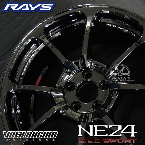 4本 在庫有り 送料無料 RAYS レイズ ボルクレーシングNE24 club sport ブラック BK デカール付属 18inch 8.5J +41 5穴 PCD100 鍛造ホイール ...
