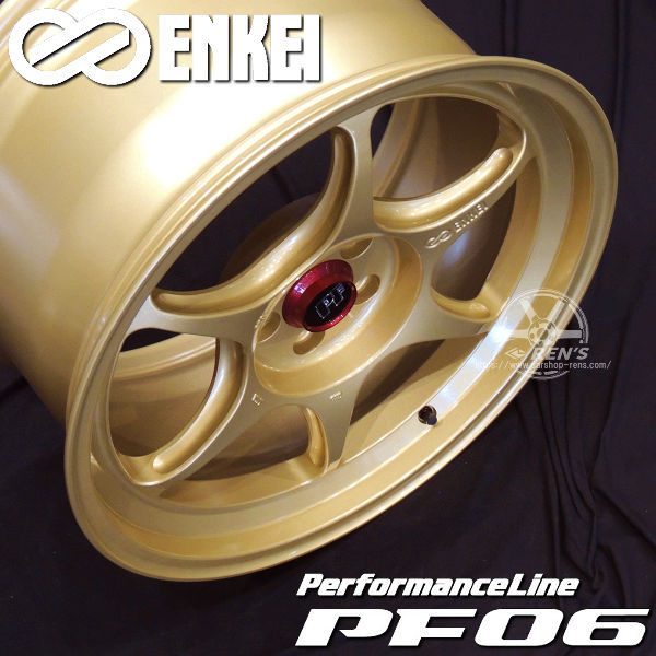 送料無料 GR86 BRZ カローラスポーツ に！ ENKEI エンケイ パフォーマンスライン PF06 ゴールド 8.5J +48 PCD100-5 225/40R18 タイヤ ホイール4本 ...