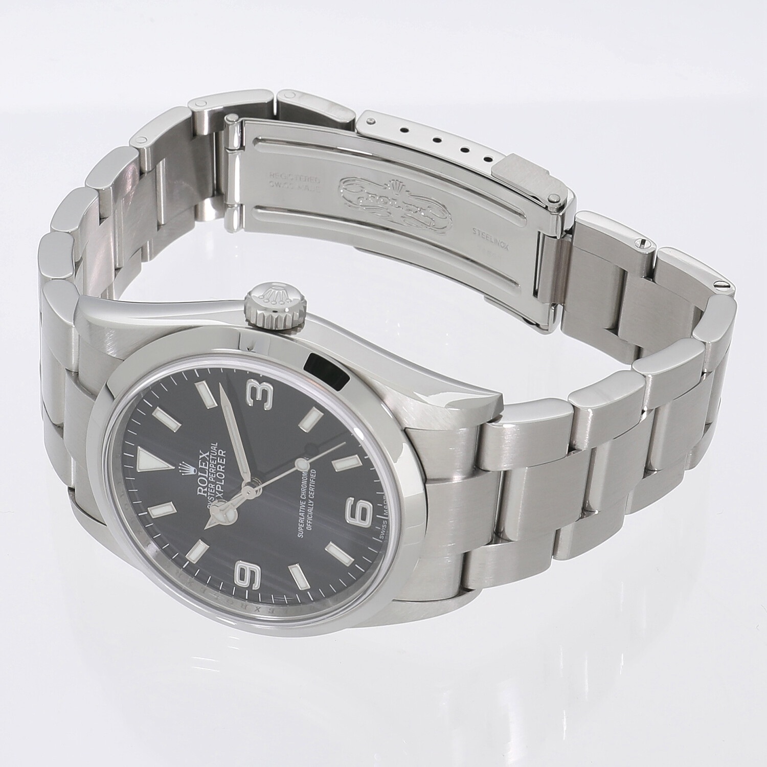 R7106 | [中古]ロレックス エクスプローラー I 114270 V番 ブラック メンズ | 中野のブランド時計販売・買取なられんず