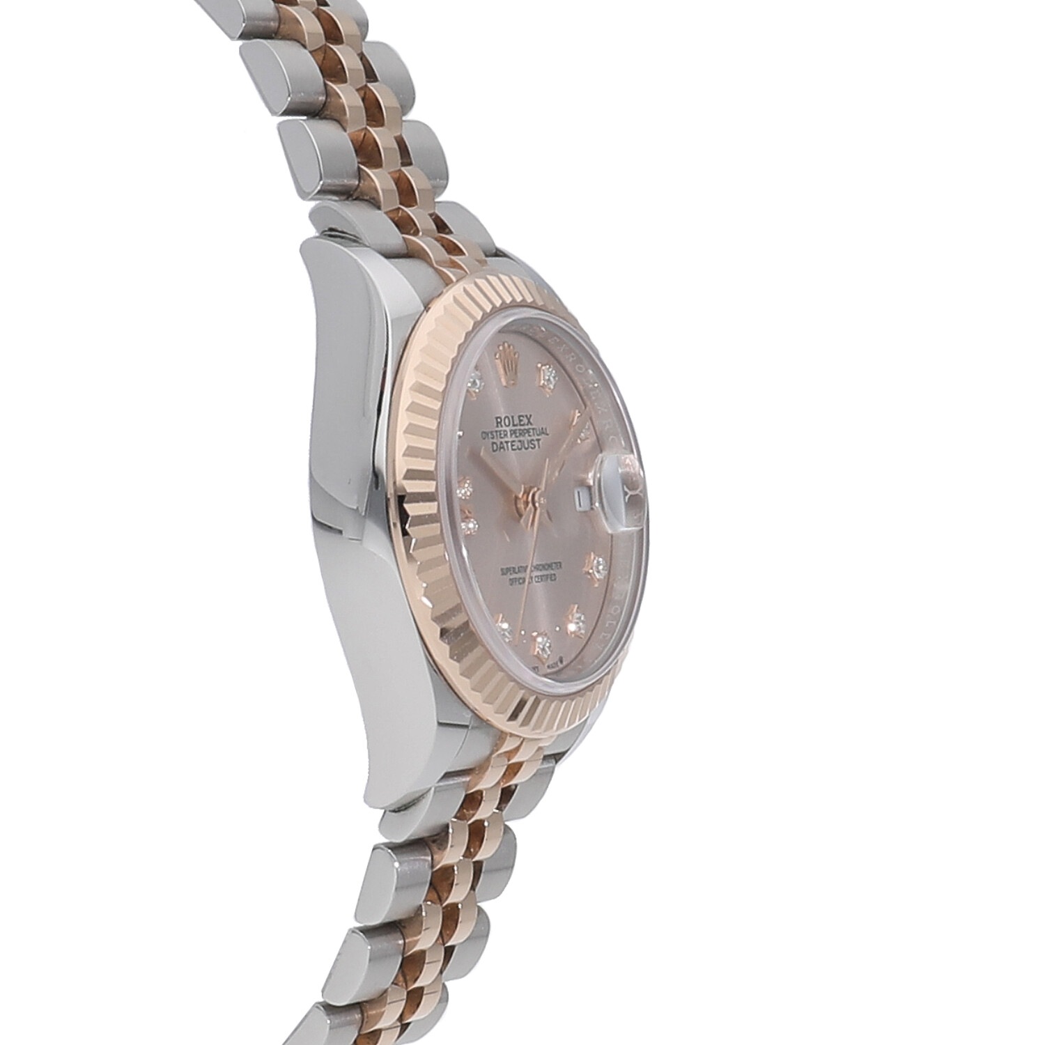 R5314 | [中古]ロレックス レディ デイトジャスト 28 ロゼカラー×スターダイヤ×IXダイヤ 279171G ランダム レディース ...
