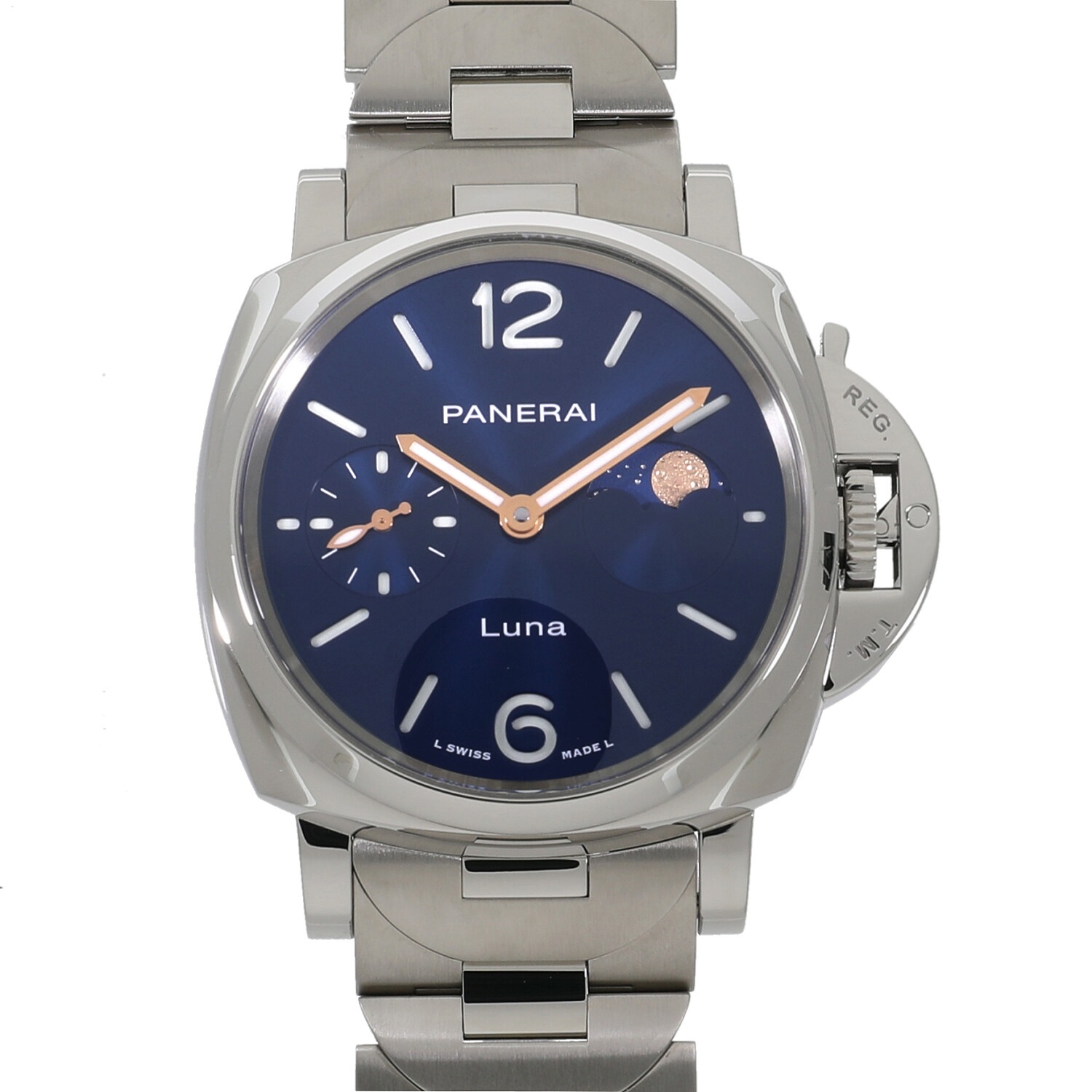P7716 | [中古]パネライ ルミノール ドゥエ ルナ PAM01179 Y番 ブルー ユニセックス | 中野のブランド時計販売・買取なられんず