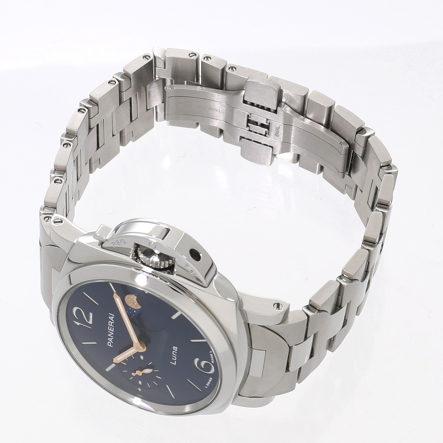 P7716 | [中古]パネライ ルミノール ドゥエ ルナ PAM01179 Y番 ブルー ユニセックス | 中野のブランド時計販売・買取なられんず