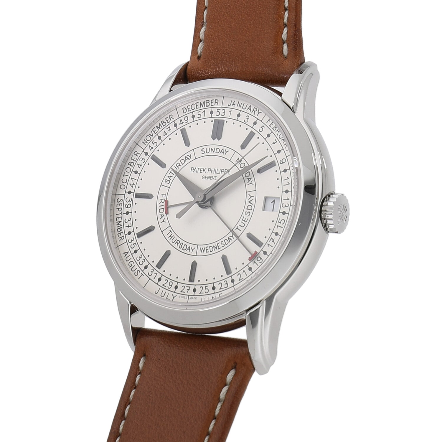 P6244 | [中古]パテックフィリップ コンプリケーション カラトラバ ウィークリー カレンダー シルバー 5212A-001 メンズ ...