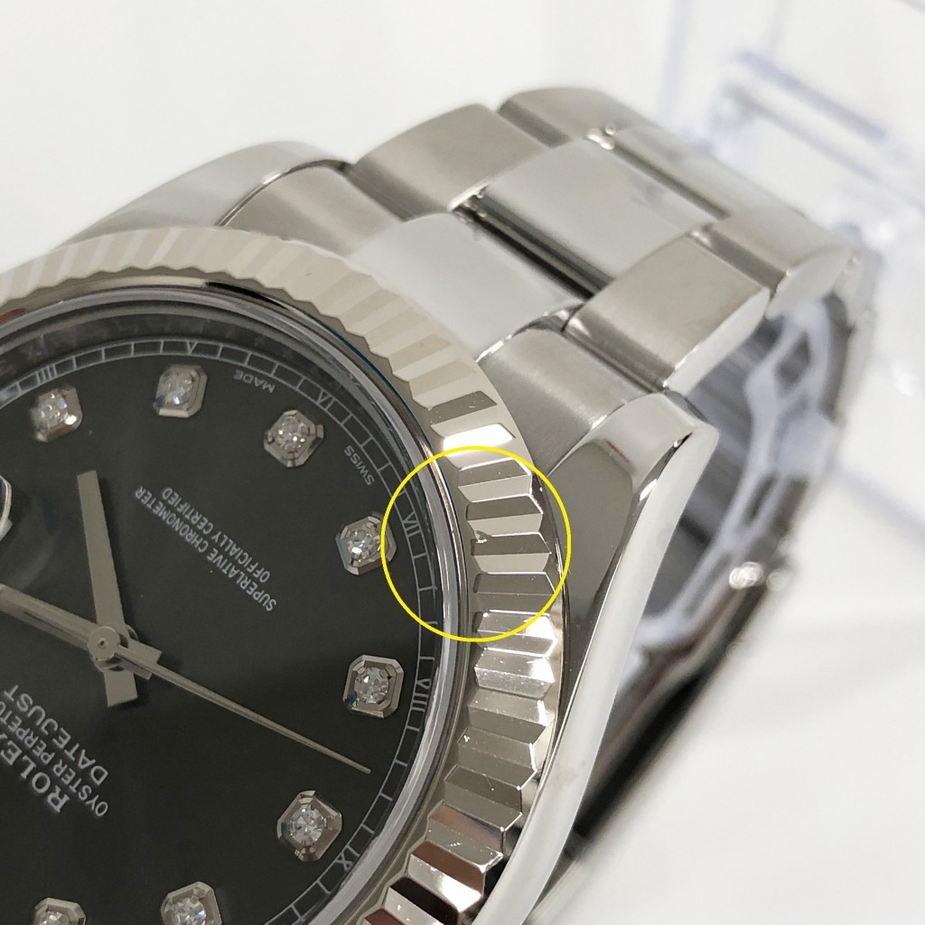 R5548 | [中古]ロレックス デイトジャスト II ダークロジウム×10Pダイヤ 116334G ランダム メンズ | 中野のブランド ...