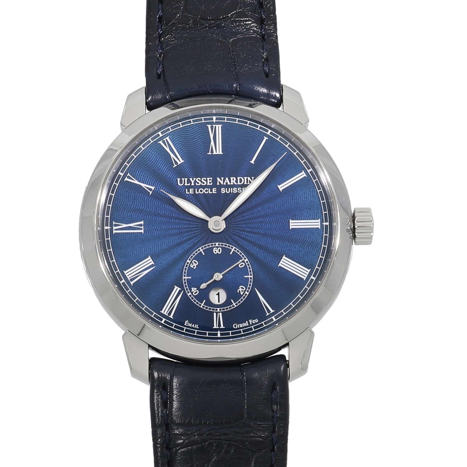 U9348 | [中古]ユリスナルダン クラシコ マニュファクチュール 3203-136/E3 ブルー エナメル メンズ | 中野のブランド時計販売・買取なられんず