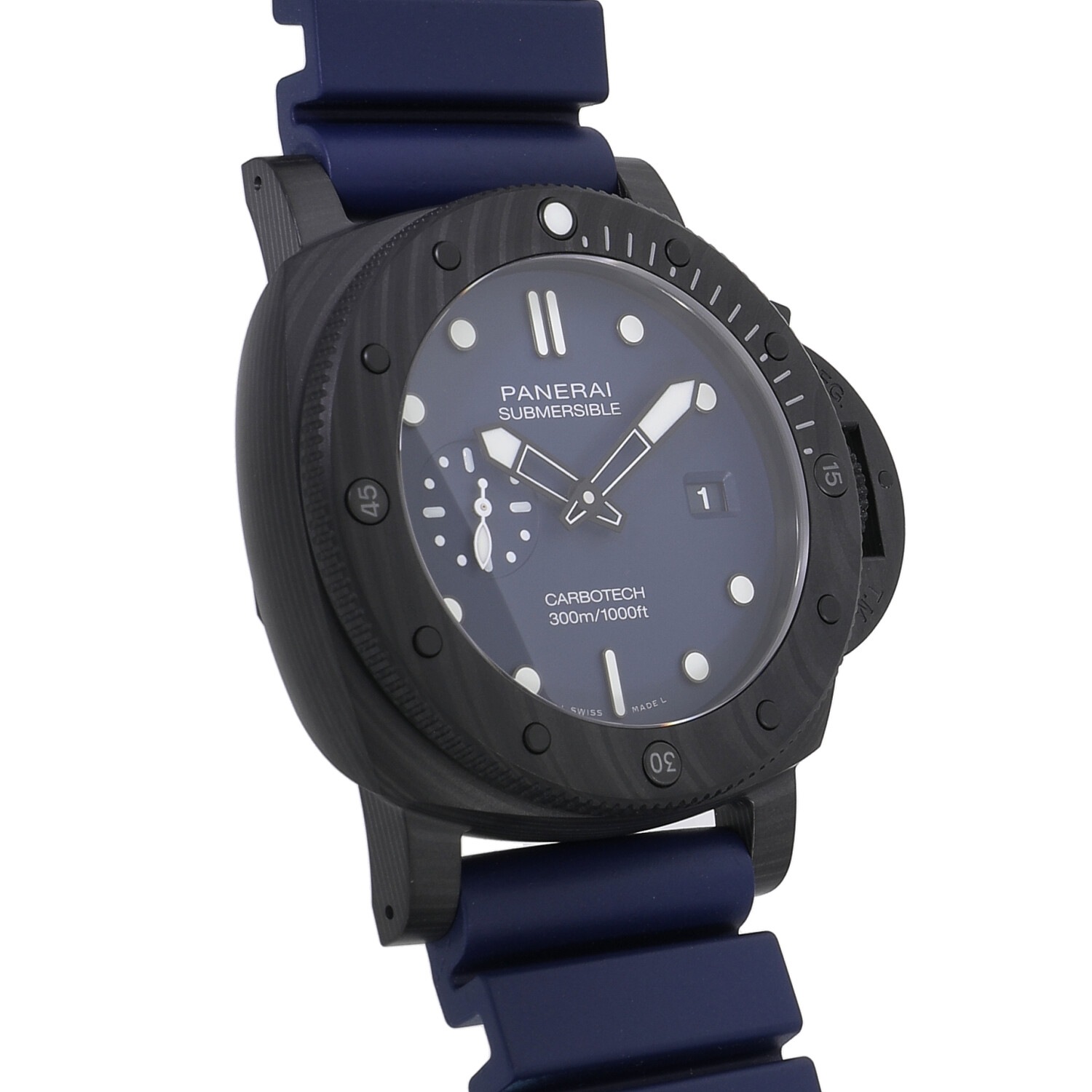 P6359 | [未使用]パネライ サブマーシブル クアランタクアトロ カーボテック ブルー アビッソ ブルー PAM01232 Y番 メンズ ...