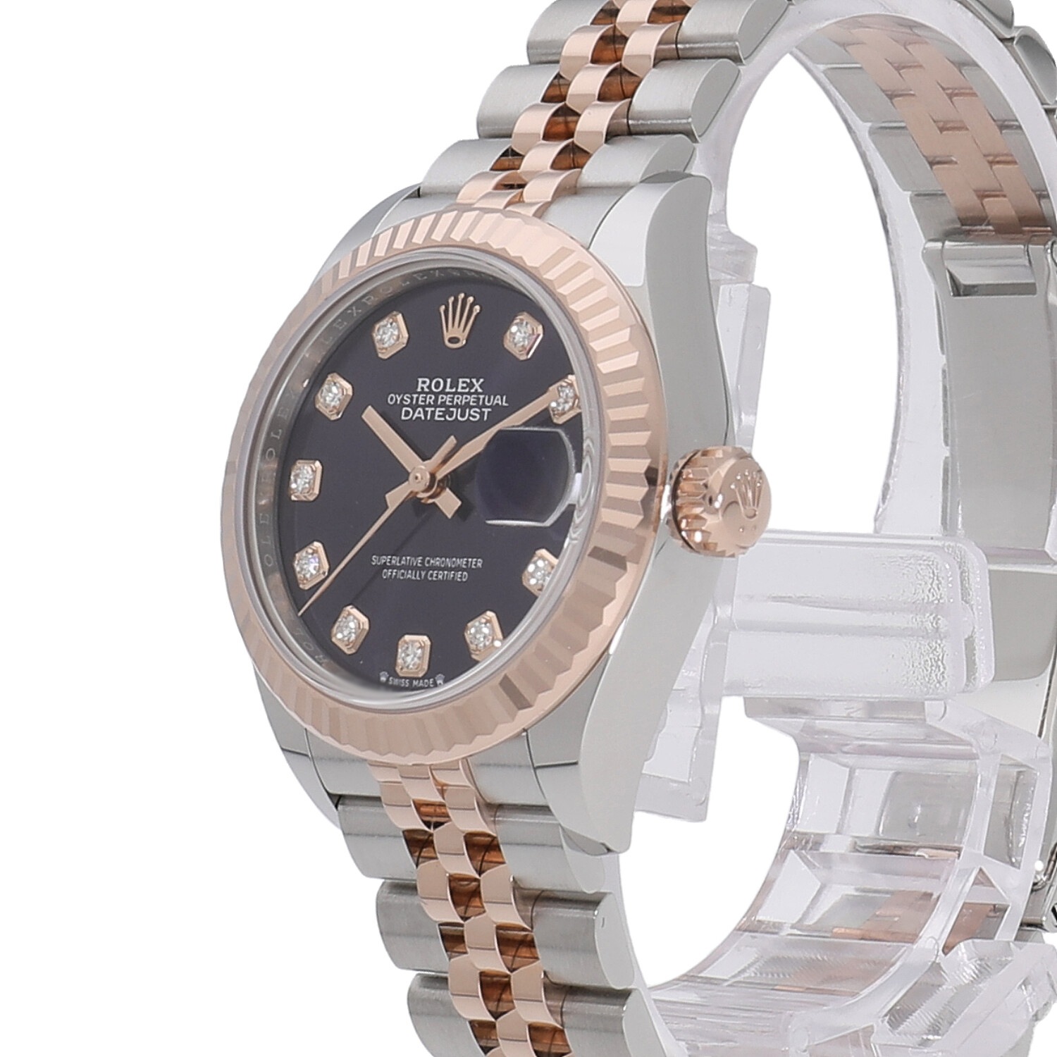 R6459 | [未使用]ロレックス デイトジャスト 28 オーベルジーヌ×10Pダイヤ 279171G レディース | 中野のブランド時計 ...