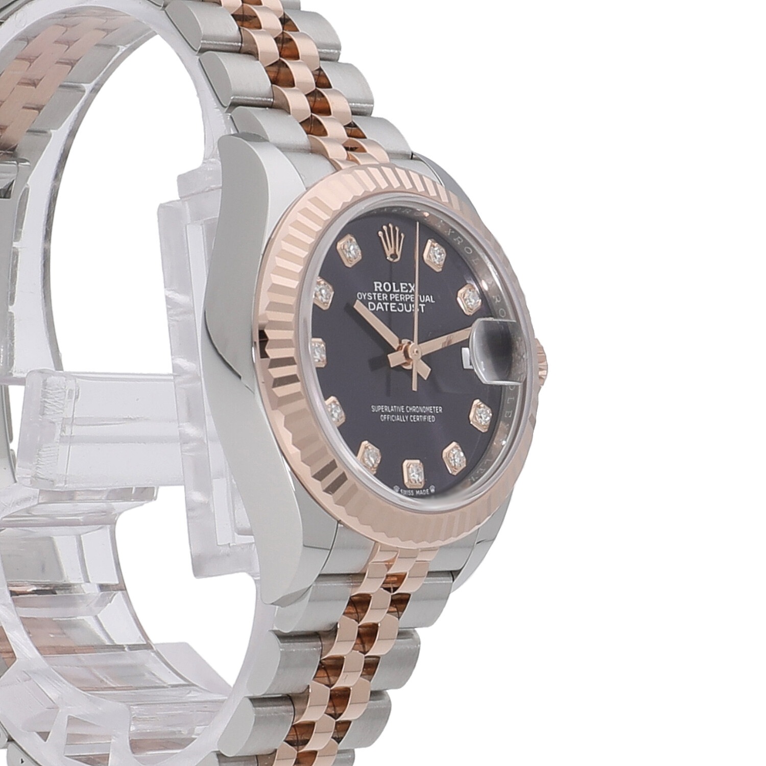 R6459 | [未使用]ロレックス デイトジャスト 28 オーベルジーヌ×10Pダイヤ 279171G レディース | 中野のブランド時計 ...
