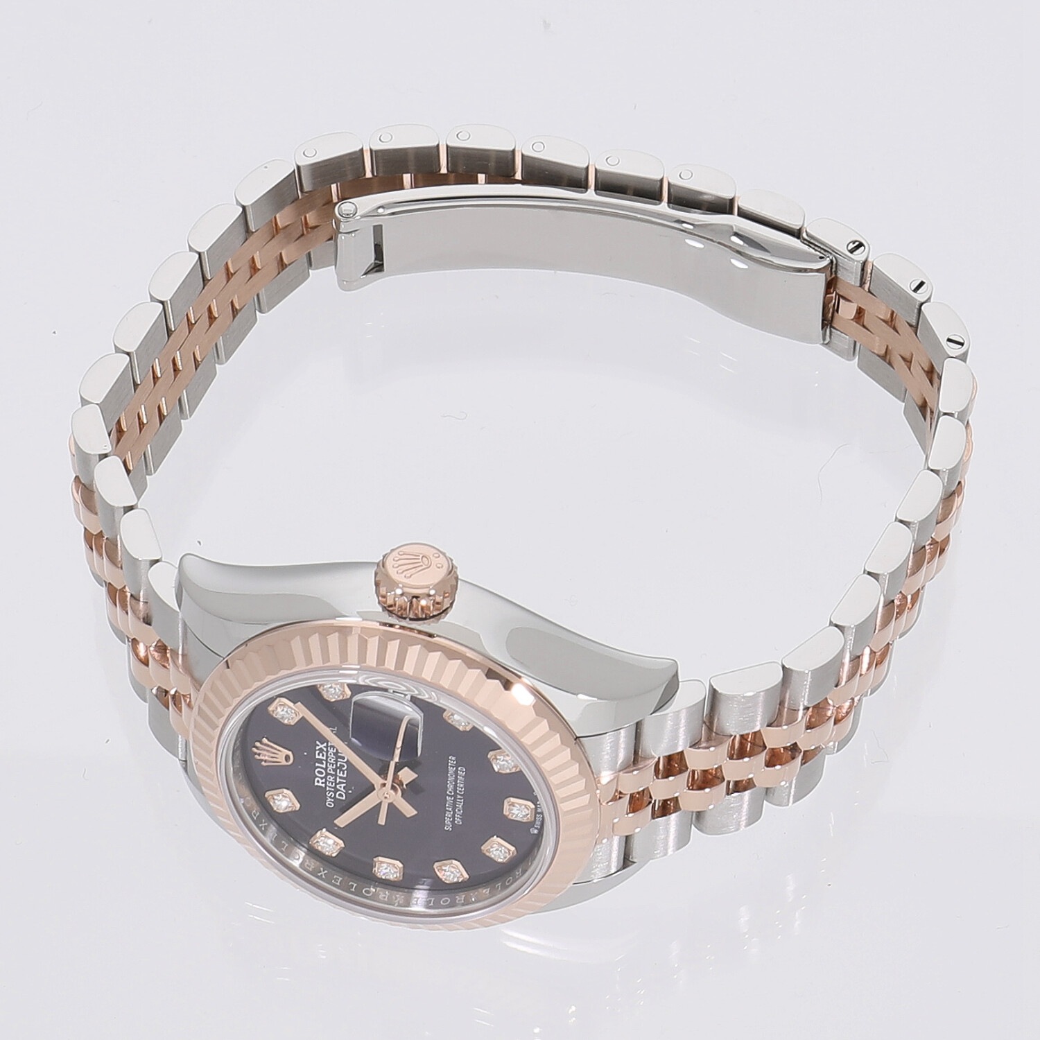 R6459 | [未使用]ロレックス デイトジャスト 28 オーベルジーヌ×10Pダイヤ 279171G レディース | 中野のブランド時計 ...