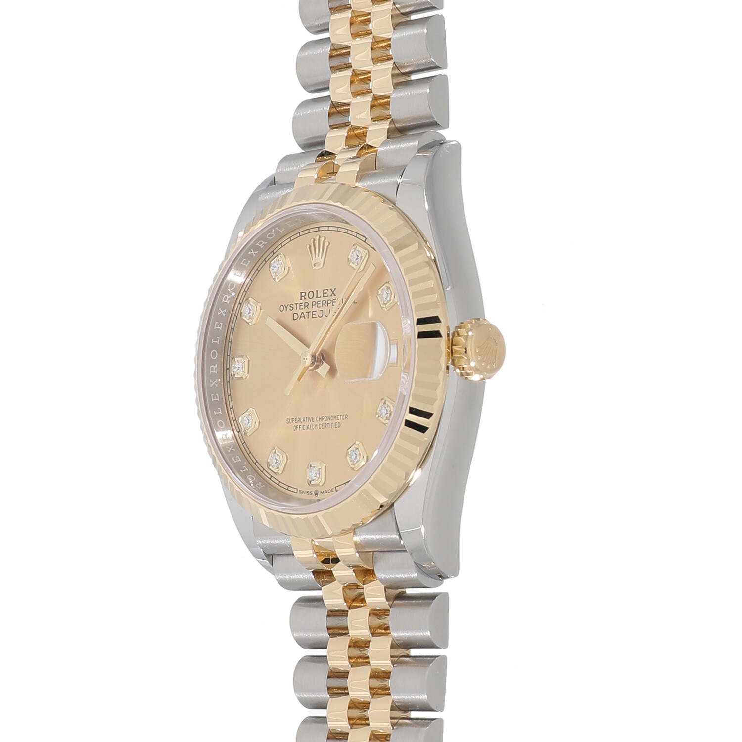 R9365 | [未使用]ロレックス デイトジャスト 36 126233G ランダム シャンパン×10Pダイヤ メンズ | 中野のブランド時計 ...