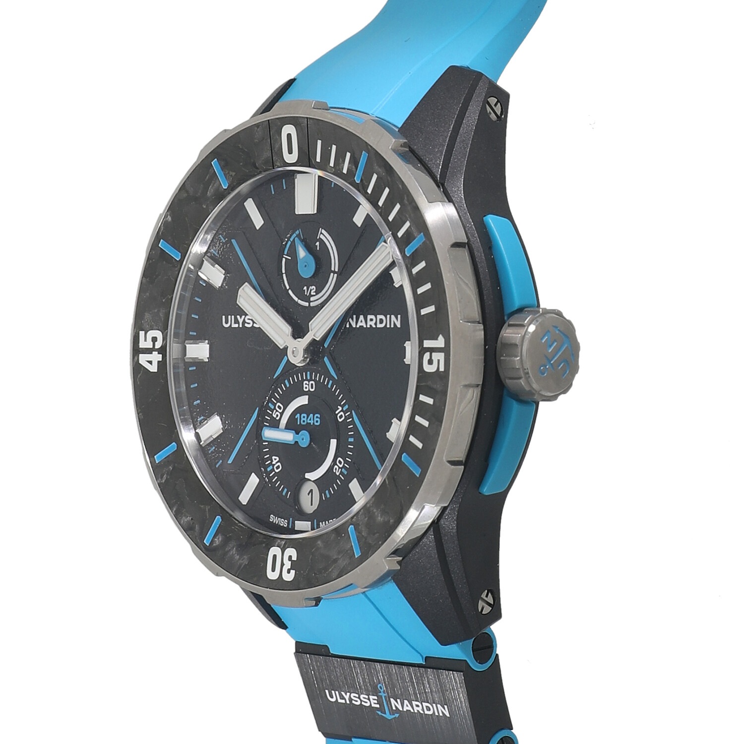 U9575 | [中古]ユリスナルダン ダイバー ネット アズール 44MM 1183-170-2B/3A ブラック メンズ | 中野の ...