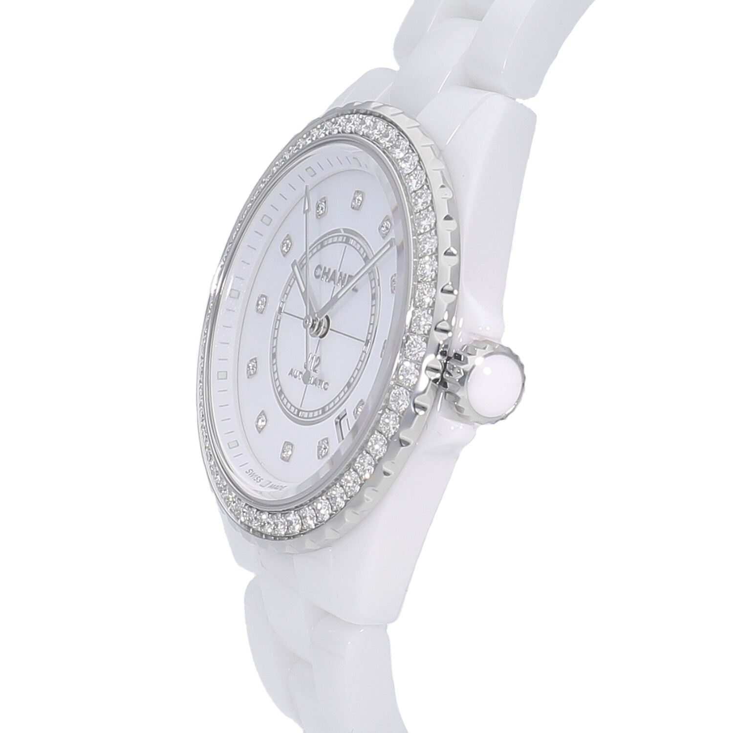 シャネル CHANEL J12 ダイヤモンドベゼル 新品 腕時計 ホワイト文字盤 キャリバー H7189 メンズ 12.1