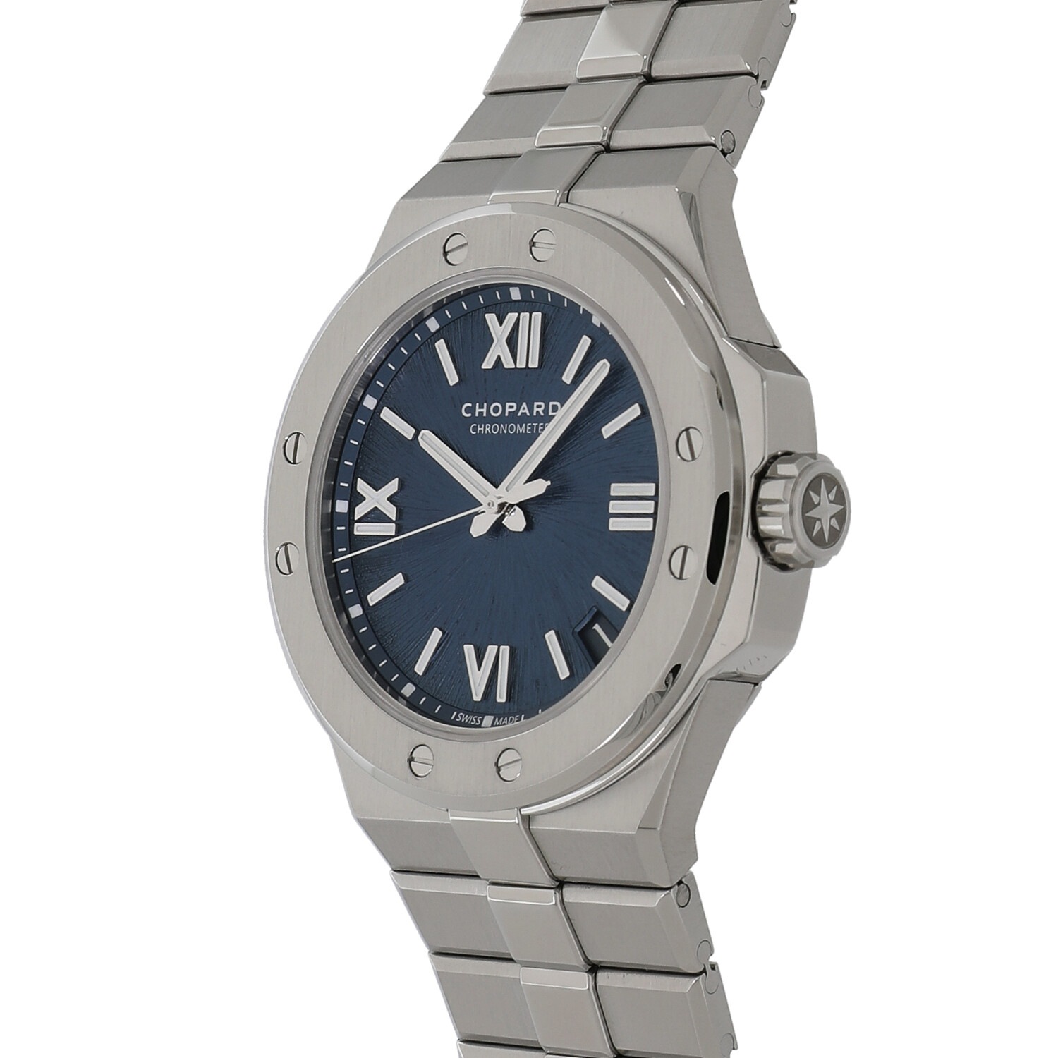 C7581 | [中古]ショパール アルパイン イーグル ラージ 41MM 298600-3001 ブルー メンズ | 中野のブランド時計販売 ...