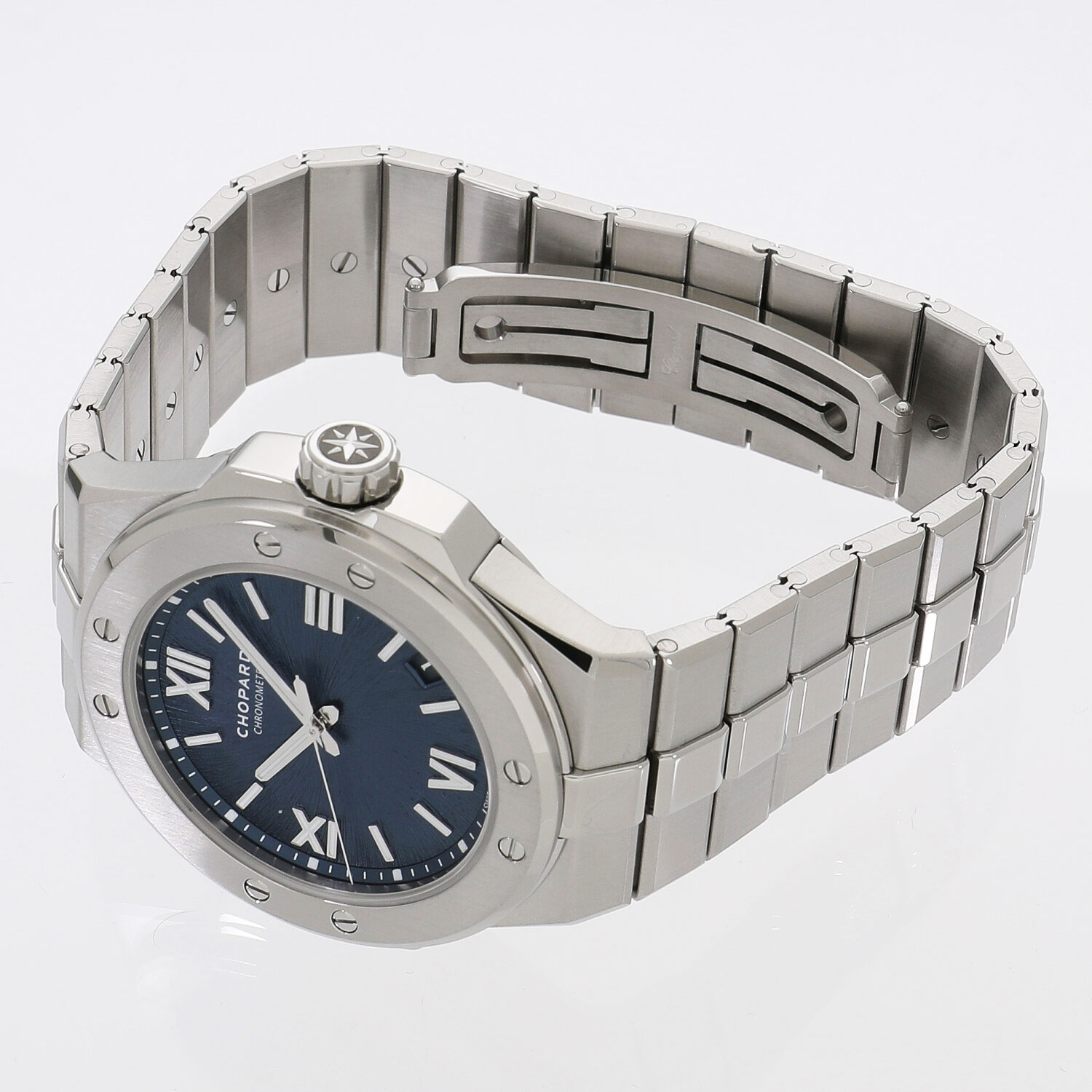 C7581 | [中古]ショパール アルパイン イーグル ラージ 41MM 298600-3001 ブルー メンズ | 中野のブランド時計販売 ...