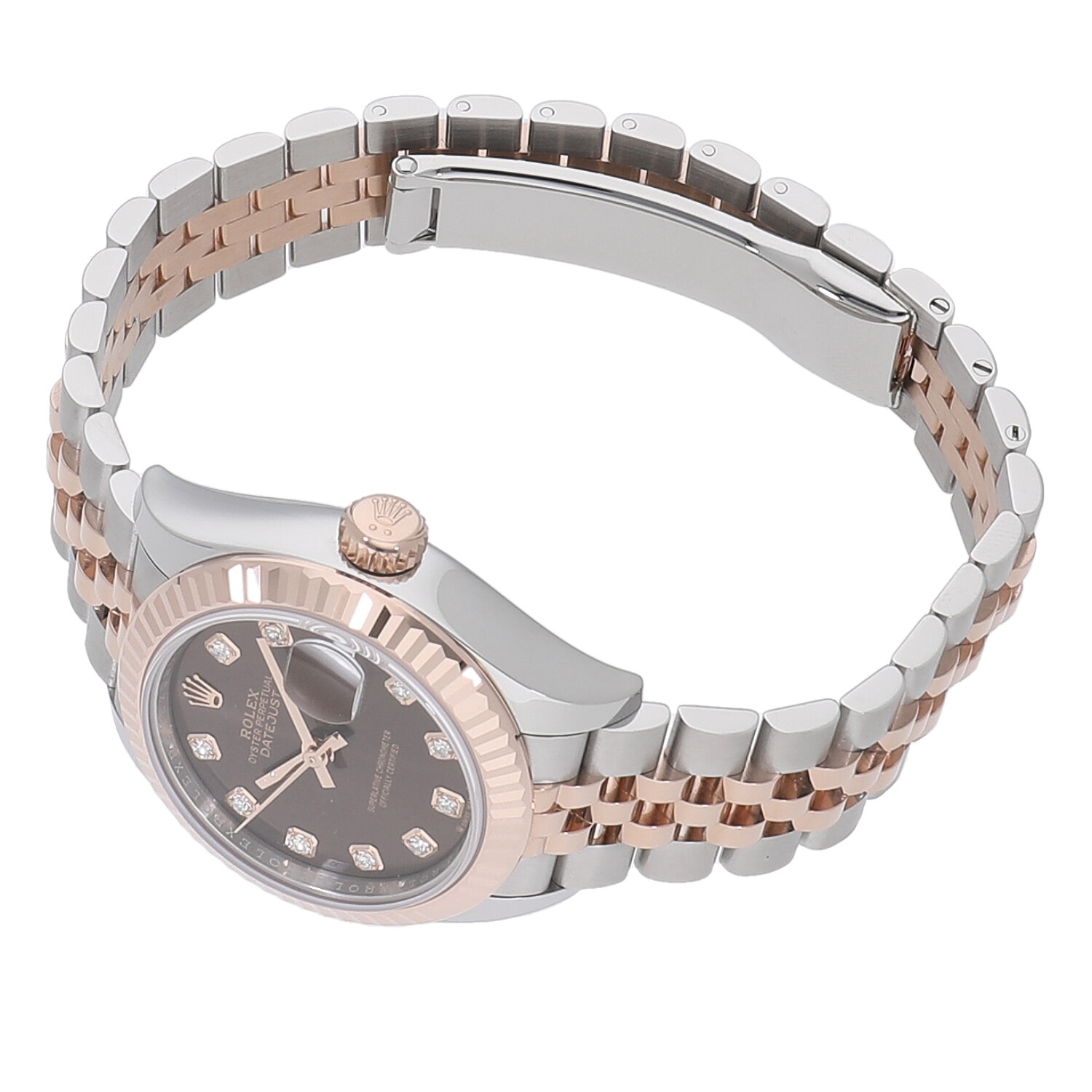R5798 | [未使用]ロレックス デイトジャスト 28 チョコレート×10Pダイヤ 279171G ランダム レディース | 中野の ...