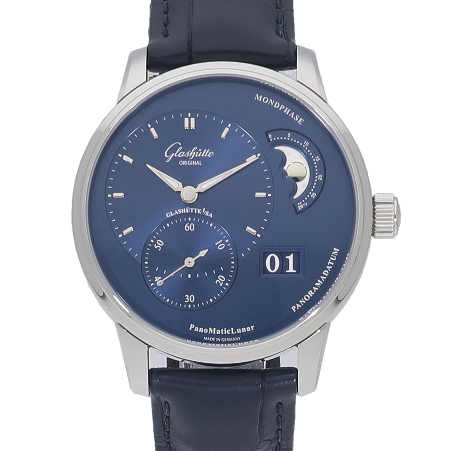 G5998 | [未使用]グラスヒュッテオリジナル パノマティック ルナ ブルー 1-90-02-46-32-61 メンズ | 中野のブランド ...