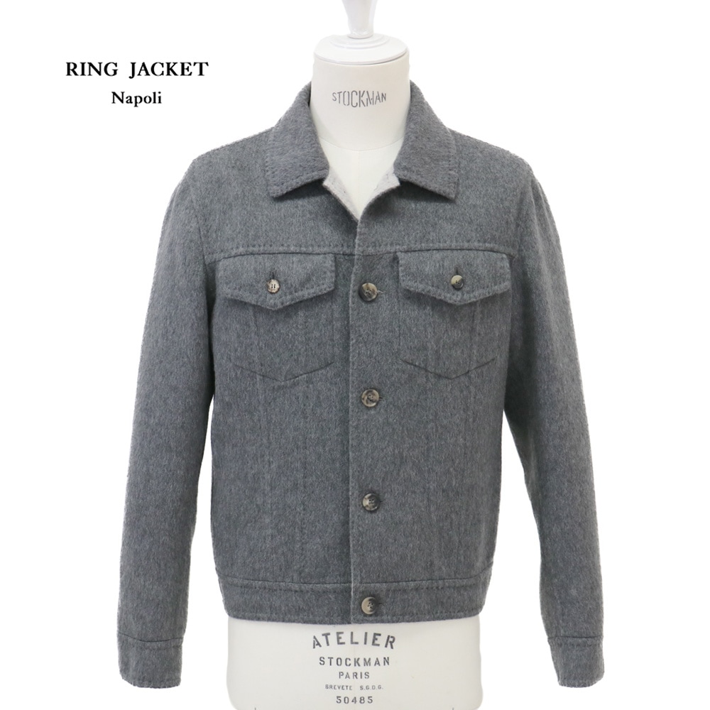 RING JACKET Napoli ダブルフェイスカシミヤ 3rdタイプジャケット【グレー/無地】 | すべての商品 / All Item | RING JACKET OUTLET