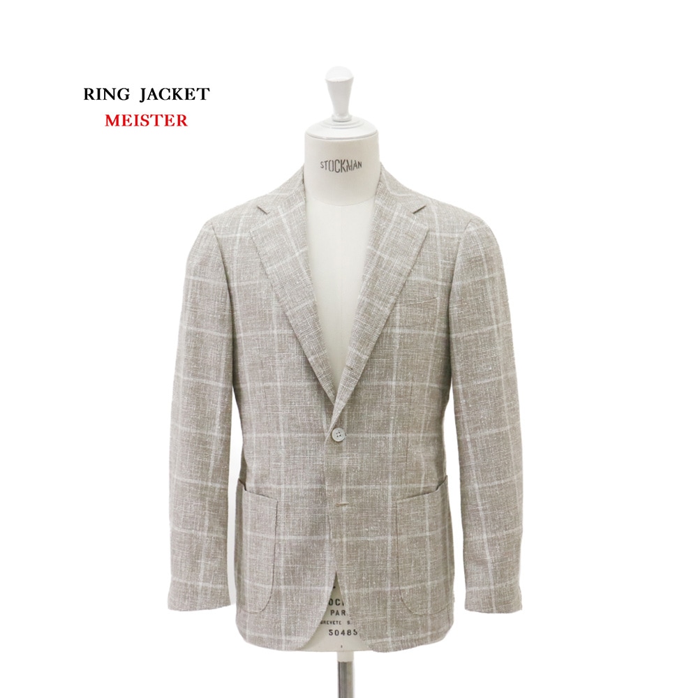 Model NO-254 3Bジャケット【ベージュ/チェック】 FERLA | ジャケット / Jacket | RING JACKET OUTLET
