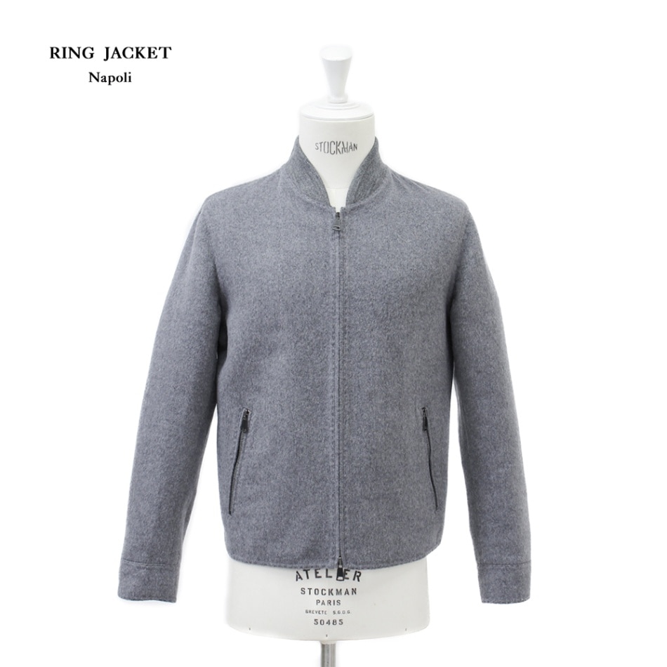 ダブルフェイス ジップアップ ジャケット【ライトグレー×チャコールグレー】 | ブルゾン/Blouson | RING JACKET OUTLET