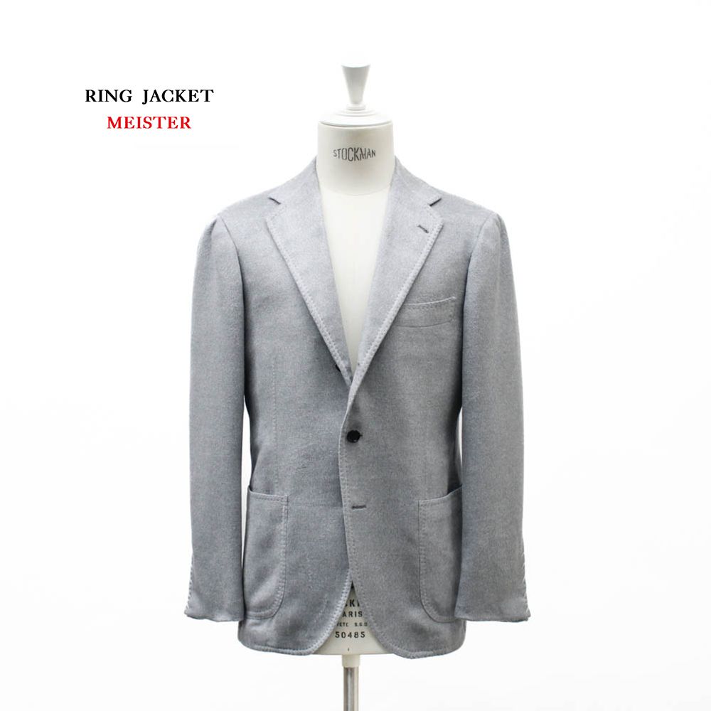 【SUMMER SALE 8/1～】ダブルフェイスシルク ジャケット ライトグレー Model No-254 | ジャケット / Jacket | RING JACKET OUTLET
