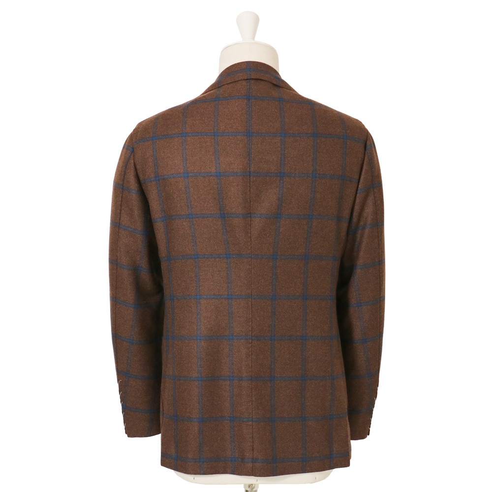 【TAX FREE】RING JACKET MEISTER カシミヤ3Bジャケット【ブラウン/チェック】Model NO-286ITALIAN ...