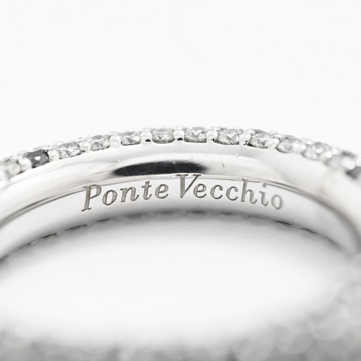 ポンテヴェキオ PONTE VECCHIO K18WG エテルノ ラテ エテルノファミリー ダイヤ1.42ct ブラックダイヤ1.68ct リング 11号 3397 | ブランドジュエリー ...