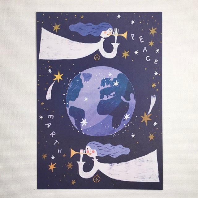 フィンランド Kehvola Design ケフボラ デザイン Sanna Mander サンナ・マンデル 北欧 ポストカード Peace ...