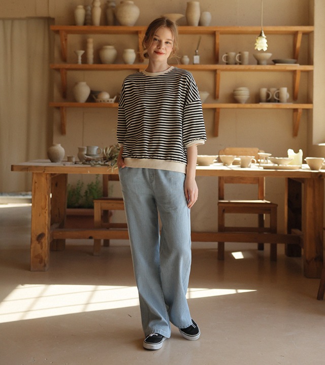 [RR]055スラブイージーデニムパンツ_アイスブルー