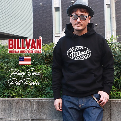 【SALE】【冬物クリアランス】BILLVAN チェッカーロゴ・ヘビースウェット・プルパーカー 裏起毛 ビルバン | TOPS | ブギースタイル