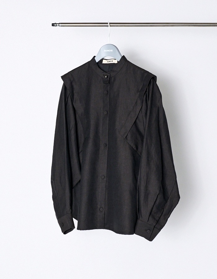 Dolman Sleeve Stand Collar Shirt / black | TOPS,SHIRT | RUMCHE OFFICIAL ...