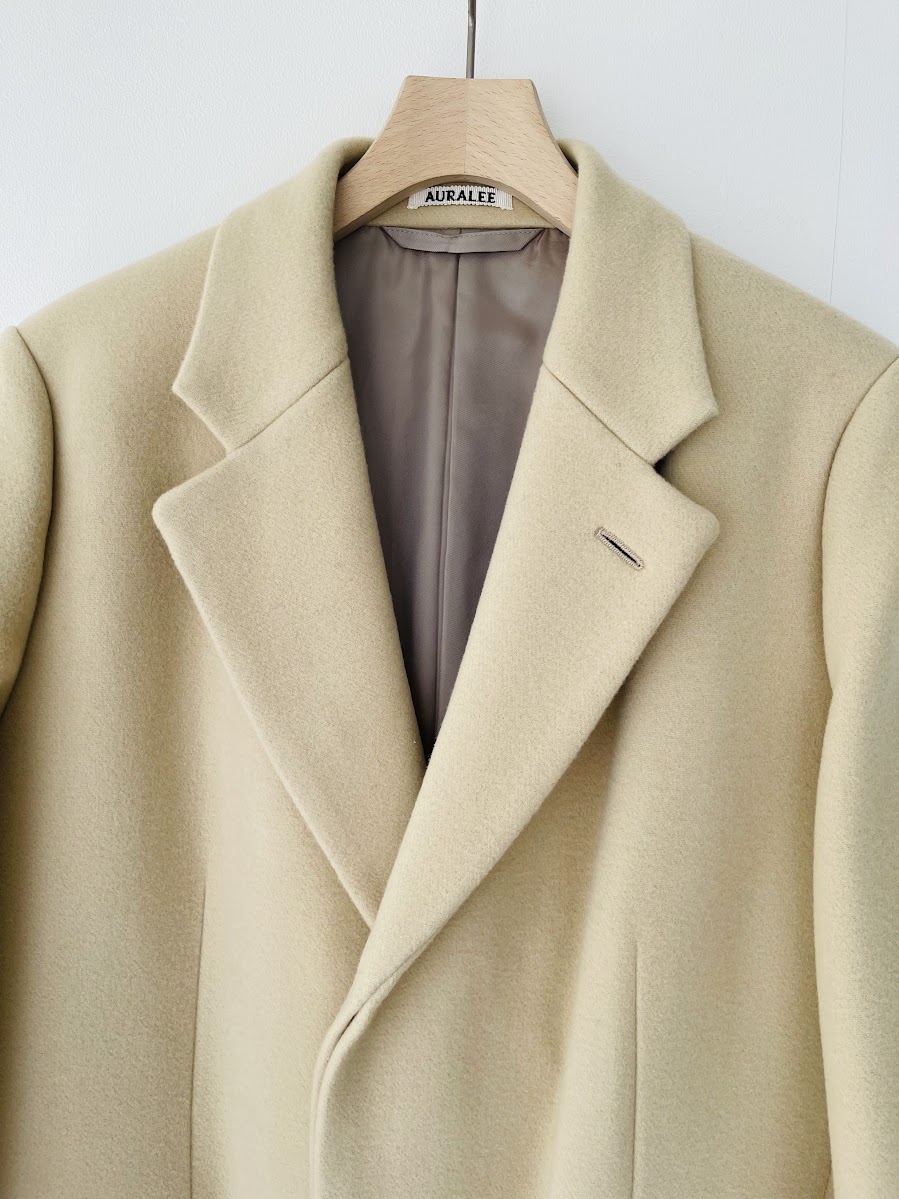 AURALEE A22AC01WM DOUBLE CLOTH SUPER FINE MELTON CHESTERFIELD COAT オーラ ...