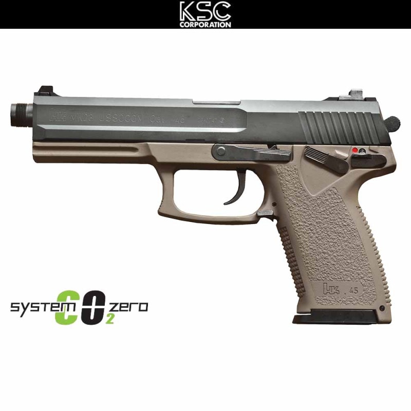 CO2ブローバック MK23ソーコムピストル(CO2) タンカラー ABS F801 KSC | KSC | サンケンEC 玩具銃とミリタリー関係グッズの総合卸商