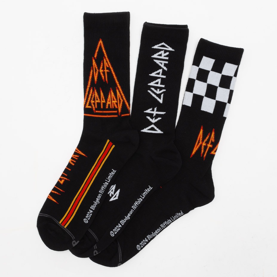 DEF LEPPARD 3PAIR ASSORTED CREW / [ DLC370 ] Perris Socks / ペリーズソックス ...