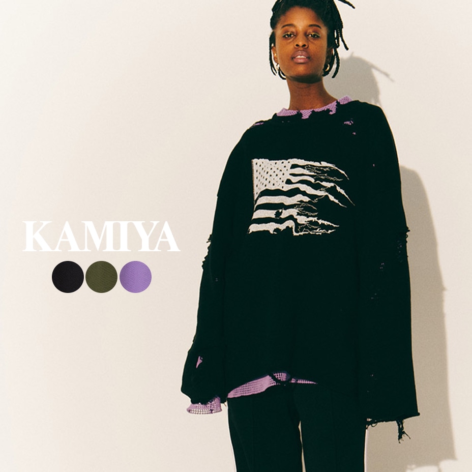 Destroyed Printed Knit L/S Tee [ G11LT045 ] KAMIYA / カミヤ | メンズ OTHER ...