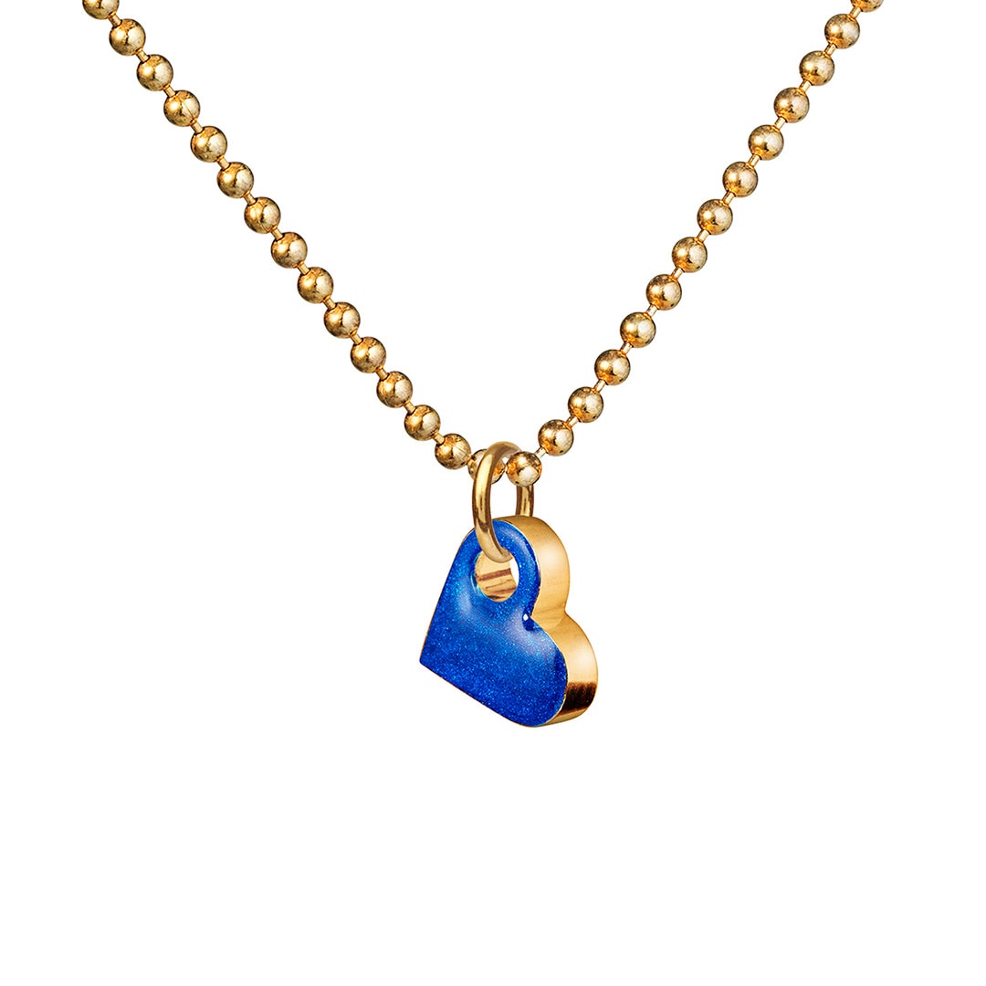 HEART necklace 45cm【OCEAN BLUE / GOLD】 | 北欧アクセサリー「シェアニング」公式