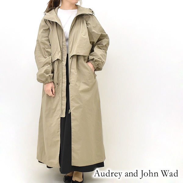 Audrey and John Wad オードリーアンドジョンワッド フーデッドAラインロングZIPコート L4205 レディース【送料無料 ...
