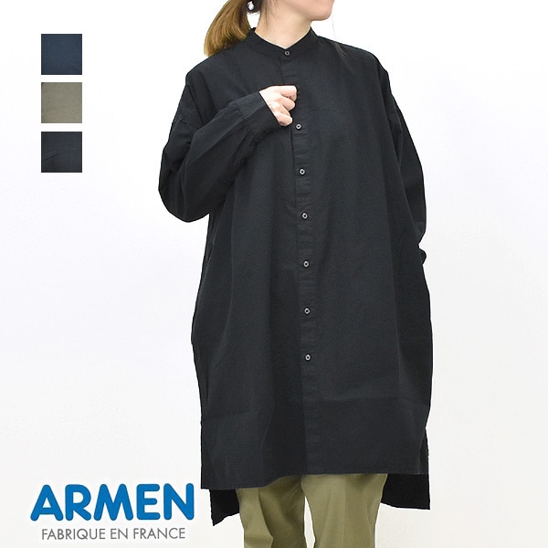 ARMEN アーメン ユーティリティバンドカラーロングシャツ INAM2472PD