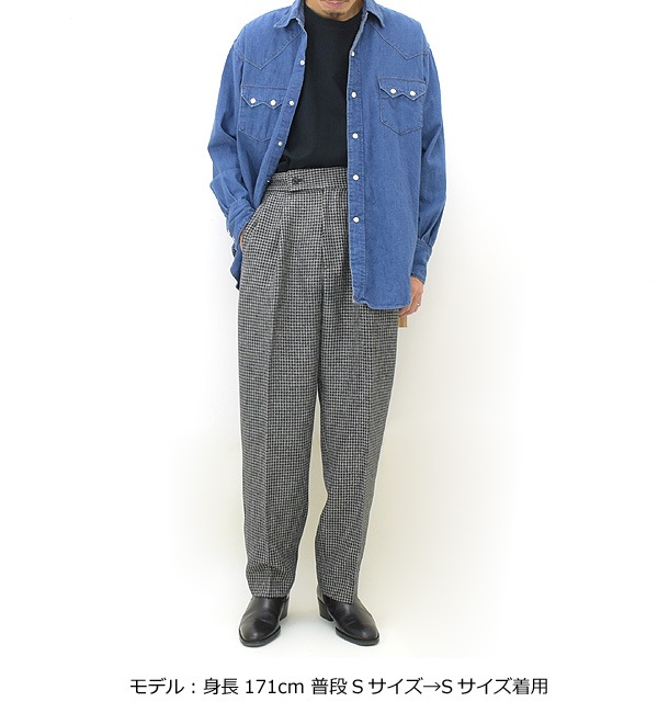 【23aw】needles ニードルズ Tucked S T Trouser Houndstooth タック サイドタブトラウザーズパンツ