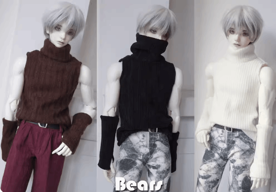 AF10571【Bears】MSD,SD, 1/3, 70cm, id75, LOONG SOUL73ド-ル用セ－タ－ | ドール洋服（種類別 ...