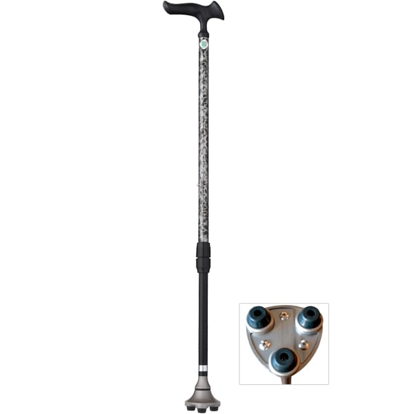 4977626734700 かるがも3ポイントステッキ バーズアイシルバー【キャンセル不可】 WB3825 バーズアイシルバー杖 かるがも3ポイントステッキ [バーズアイシルバー]【フジホーム