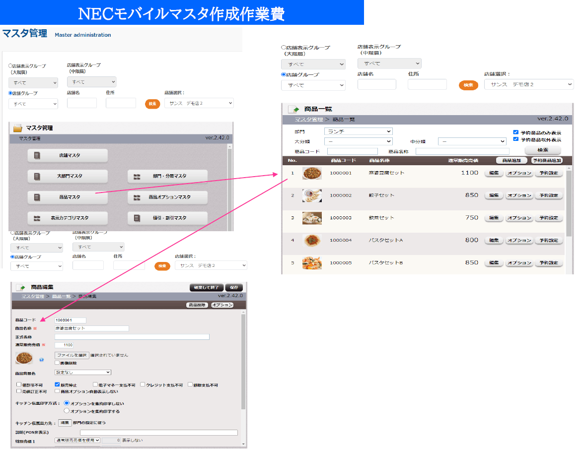 NECタブレットPOSと小売向けソフトの組合せが可能
